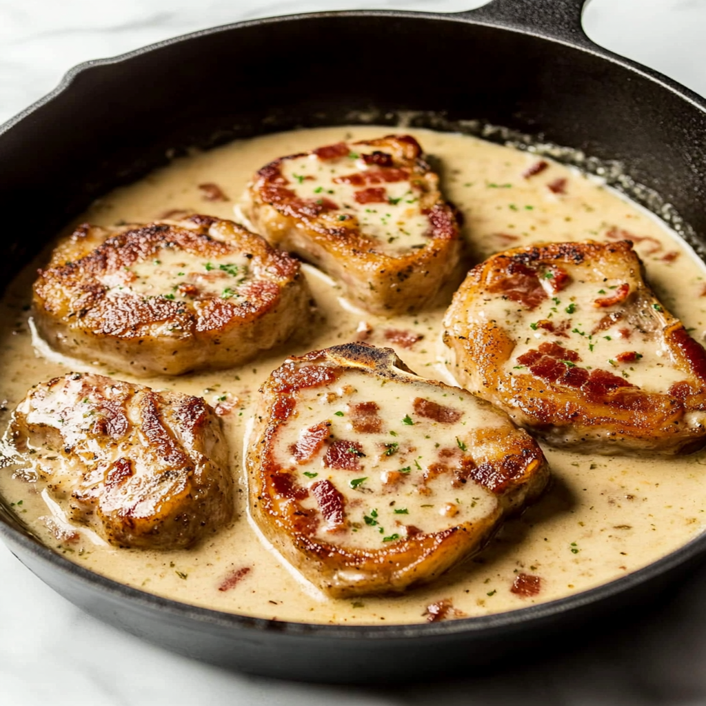 Creamy Bacon Pork Chops