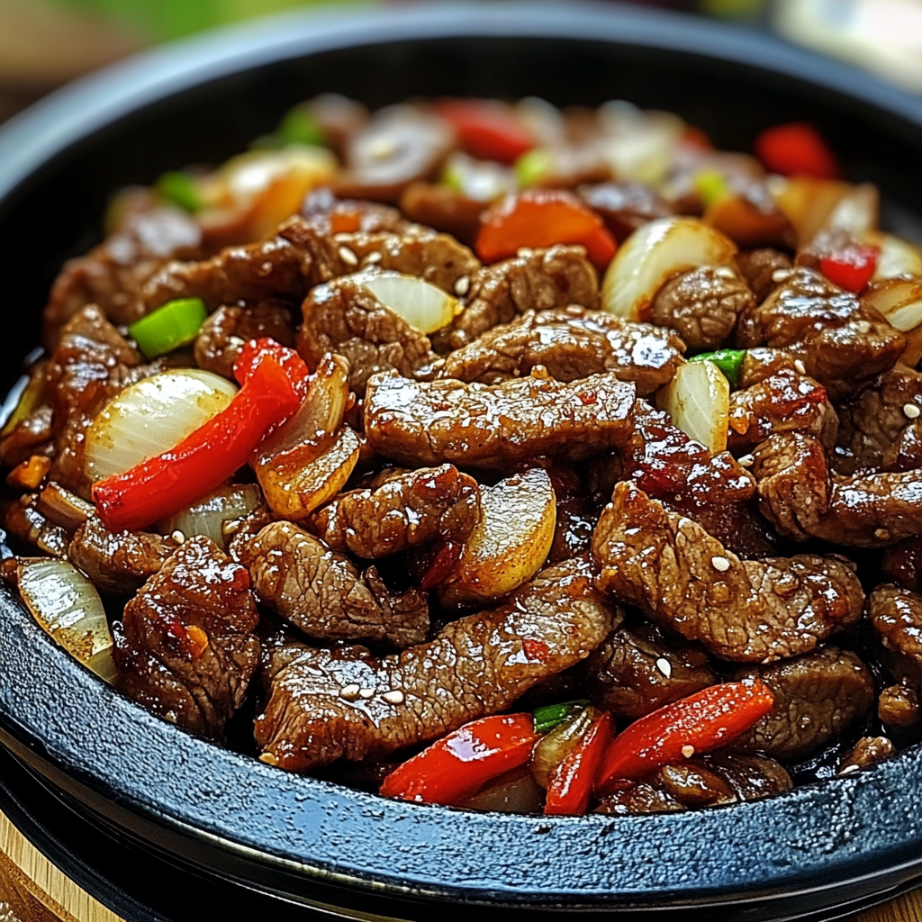 Sizzling Chinese Pepper Steak with Onions