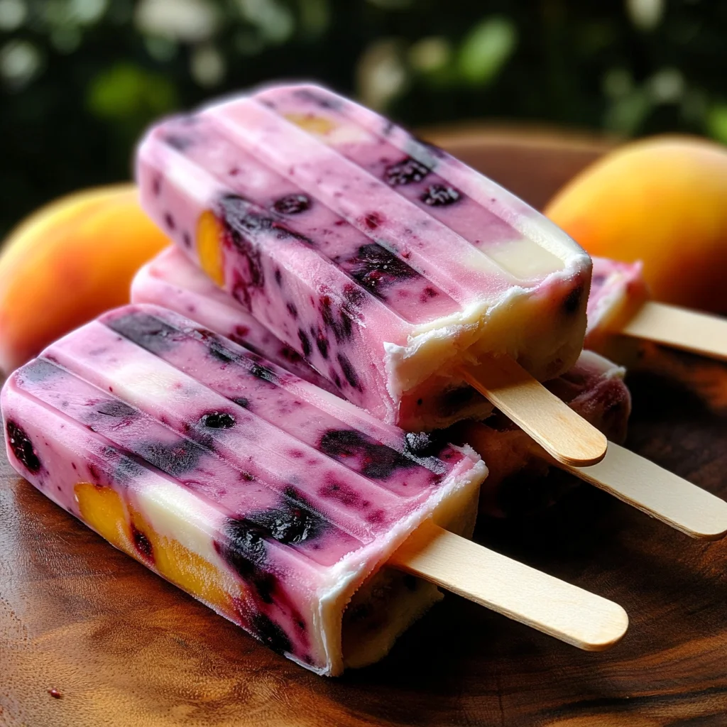 Creamy Blackberry Peach Popsicles