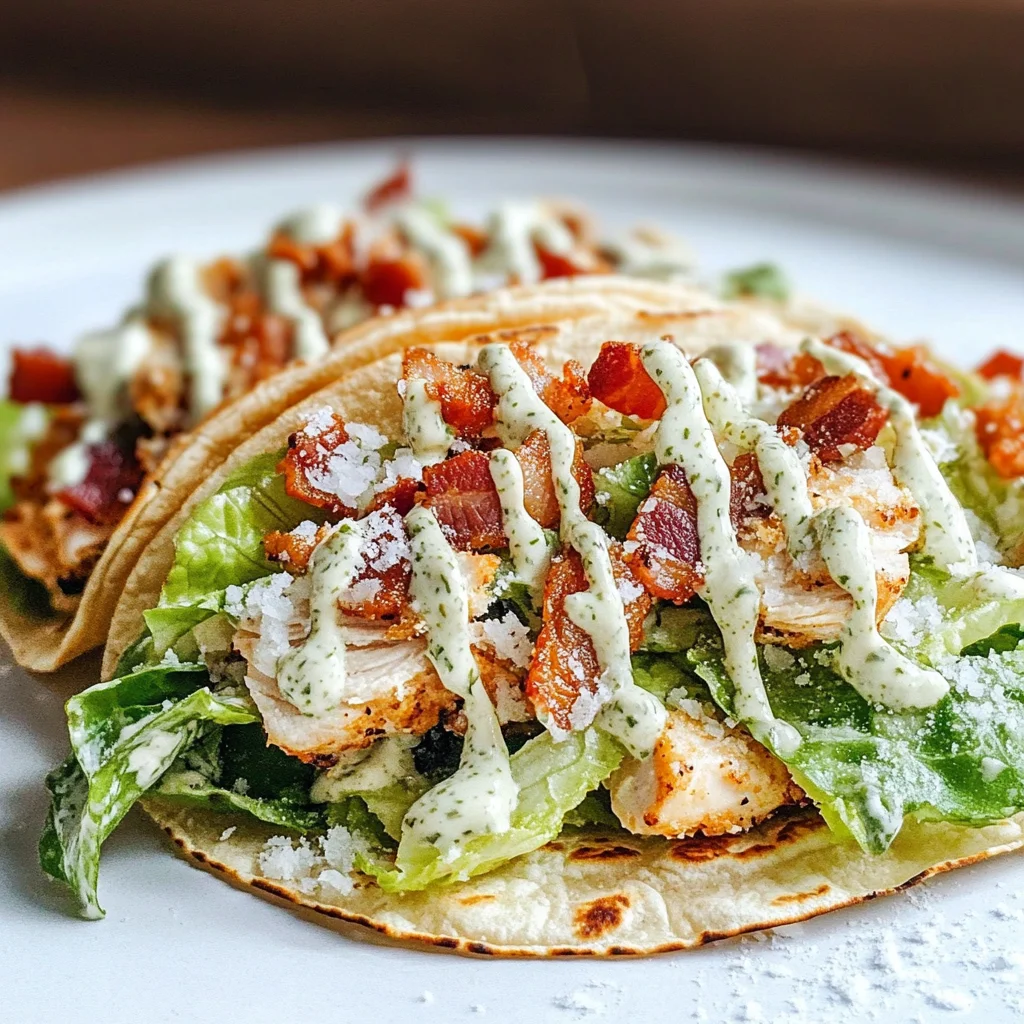 Smash Chicken Caesar Tacos