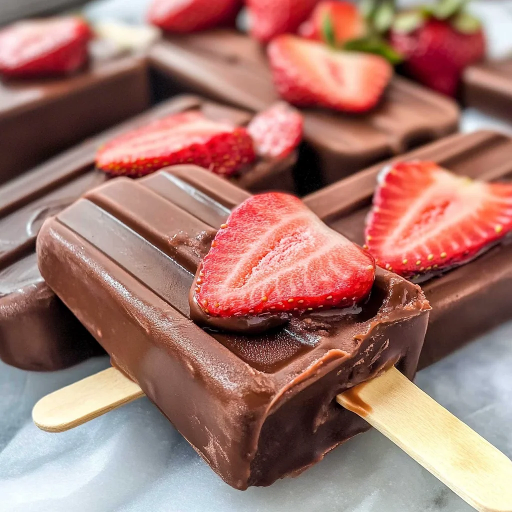 Chocolate Dipped Strawberry Red Apple Vinegar Popsicles