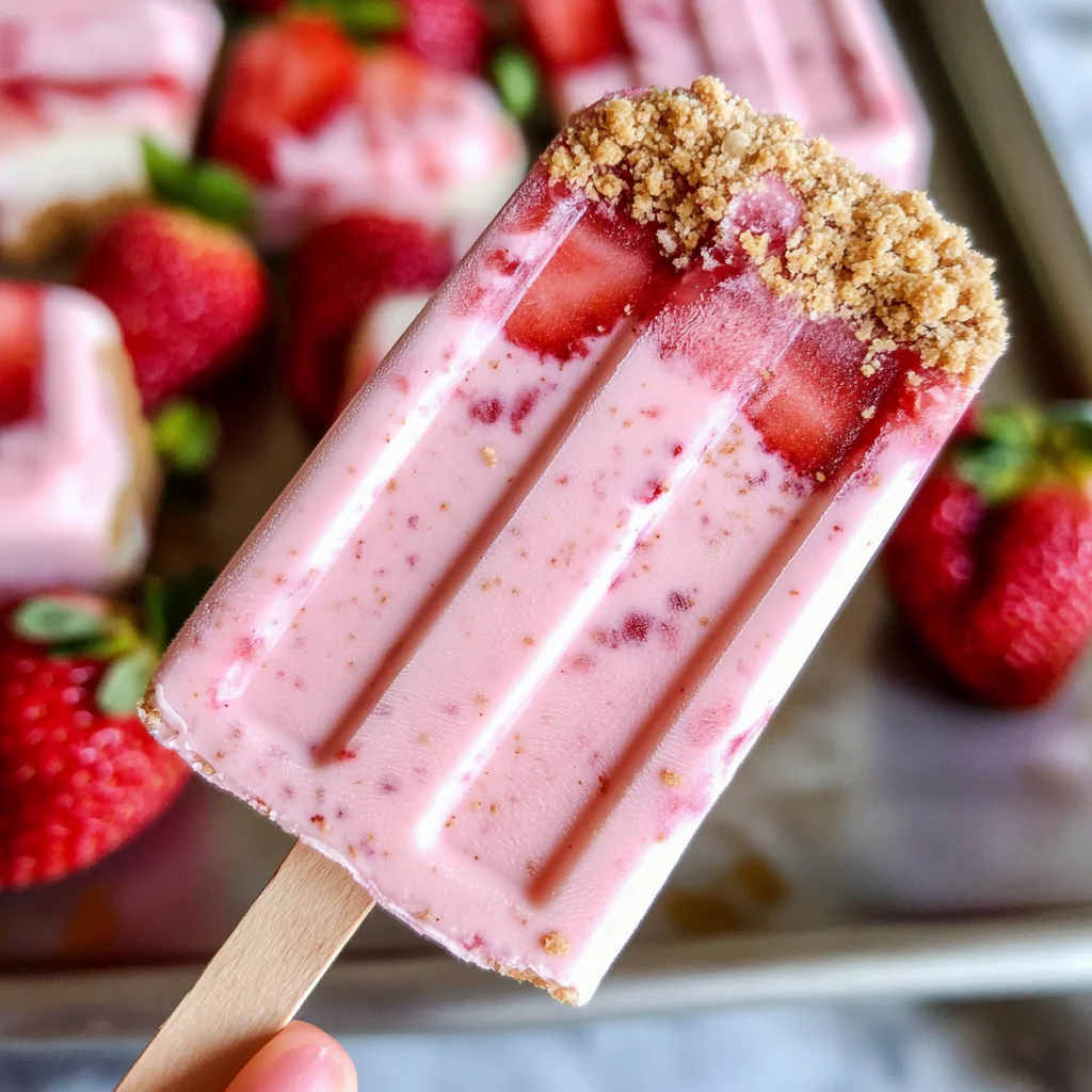 Strawberry Cheesecake Popsicles