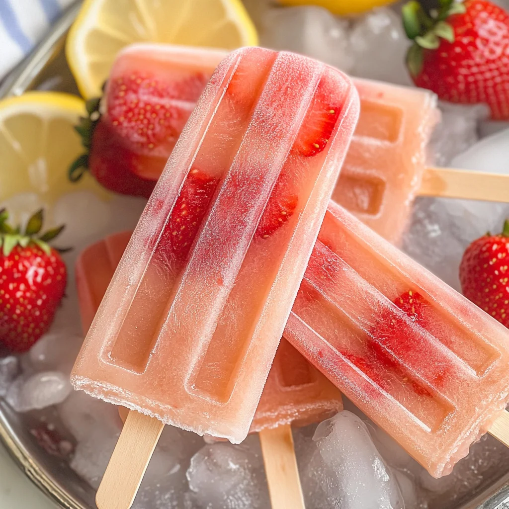 Strawberry Lemonade Popsicles