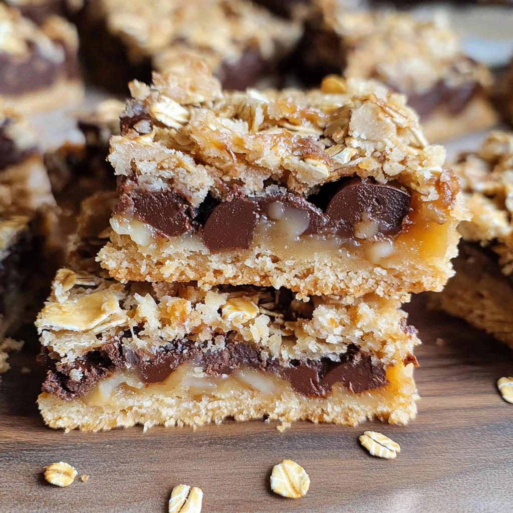 Caramel Oat Chocolate Chunk Shortbread Bars