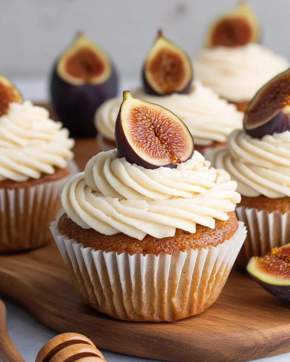 Fig Cupcakes with Honey Cream Cheese Frosting