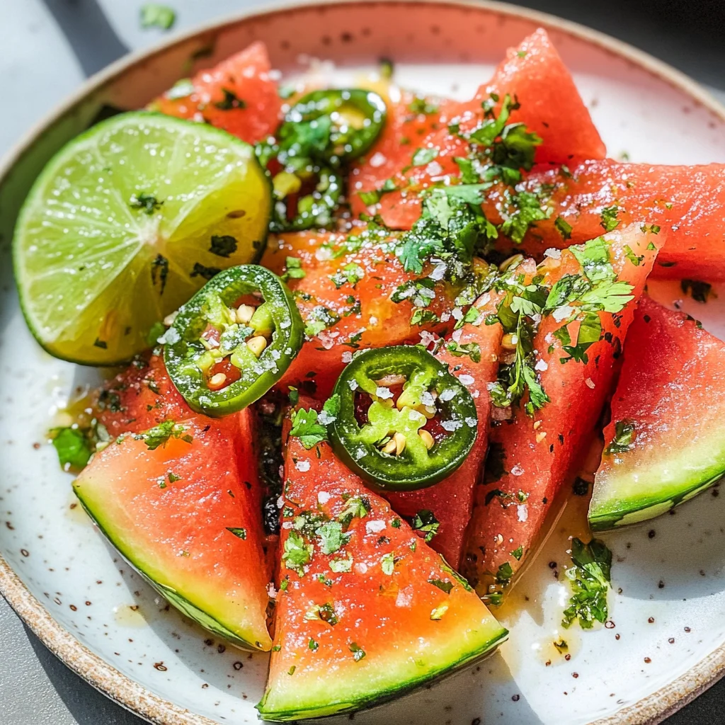 Spicy Watermelon Salad with Cilantro and Lime