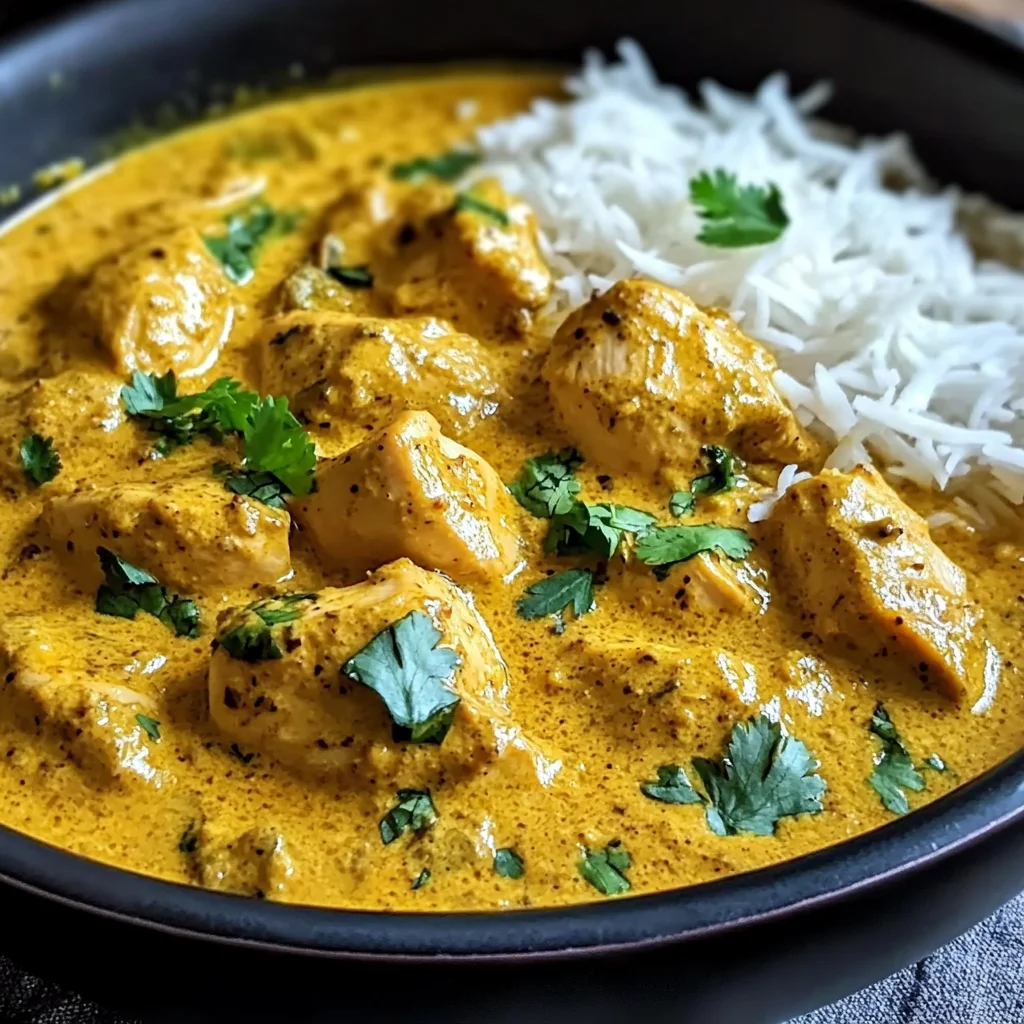 Easy Homemade Chicken Korma with Flatbread or Rice