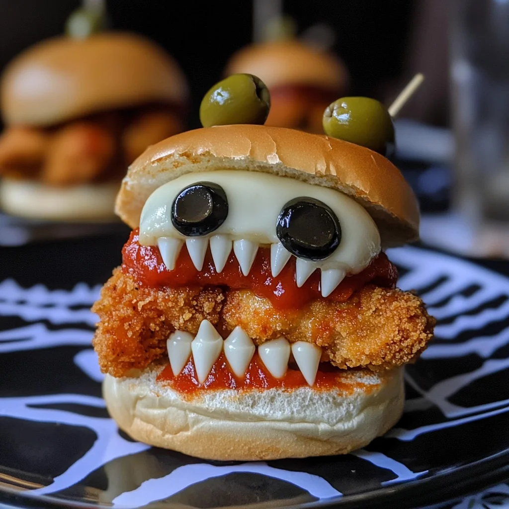 Halloween Chicken Parm Sliders