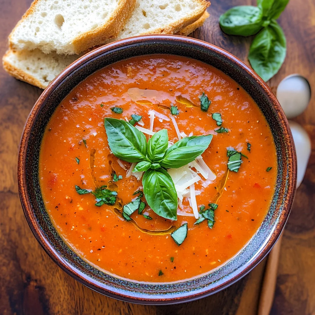 Homemade Roasted Tomato Basil Soup