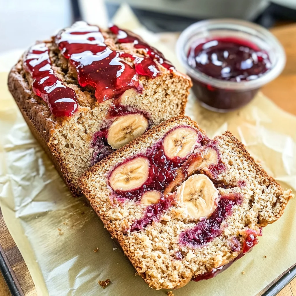 Peanut Butter & Jelly Banana Bread