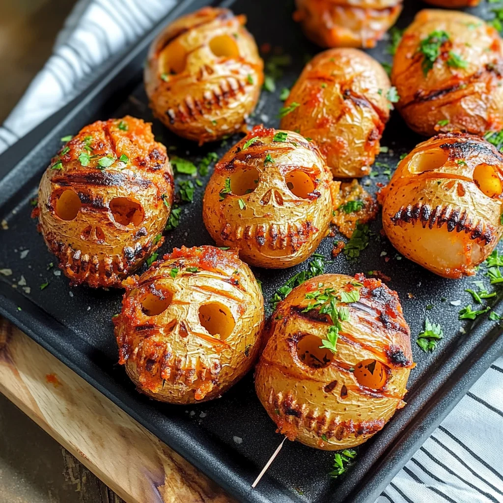 Spooky Halloween Skull Potatoes
