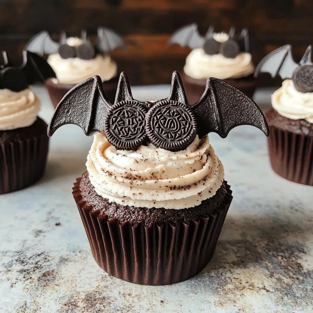Vegan Oreo Bat Cupcakes