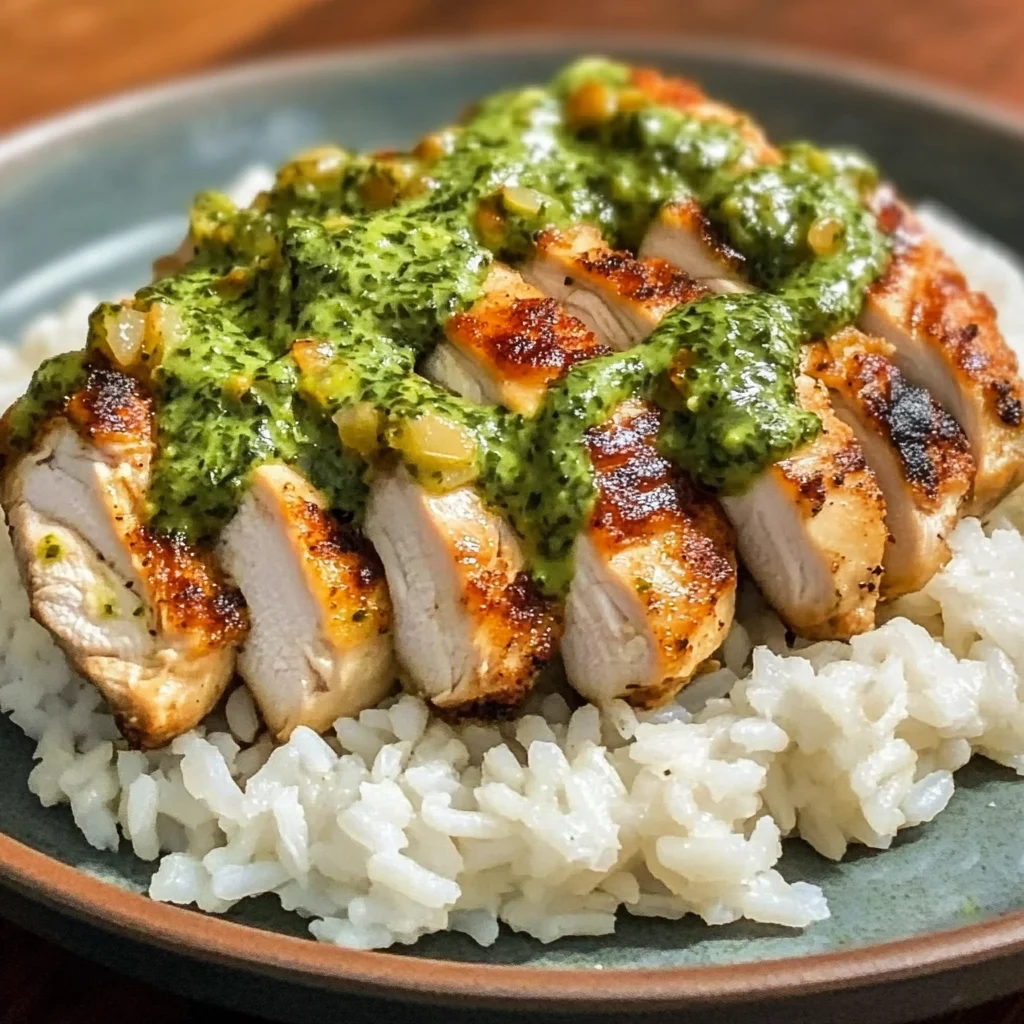 Easy Peruvian Chicken And Rice with Green Sauce