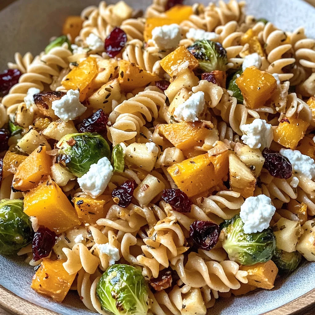 Fall Pasta Salad with Butternut Squash and Brussels