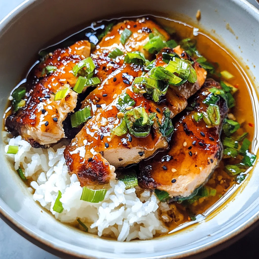 Caramelised Soy Chicken in Garlic Ginger Broth with Rice