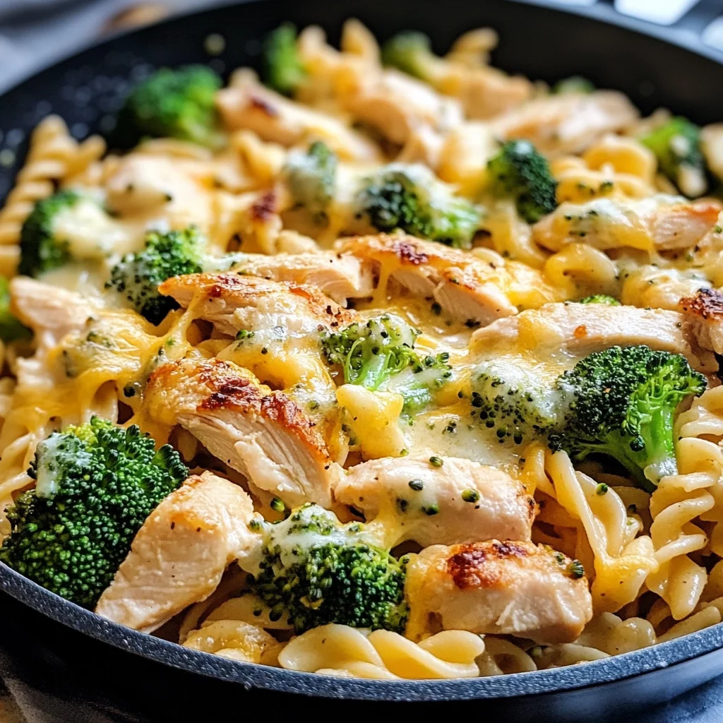 Cheesy Ranch Chicken and Broccoli Pasta Skillet