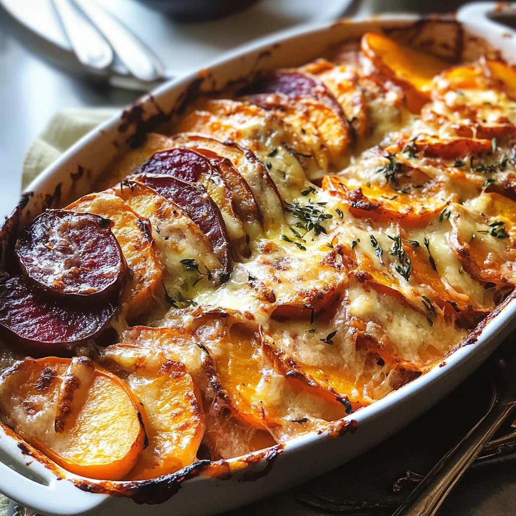 Cheesy Root Vegetable Gratin