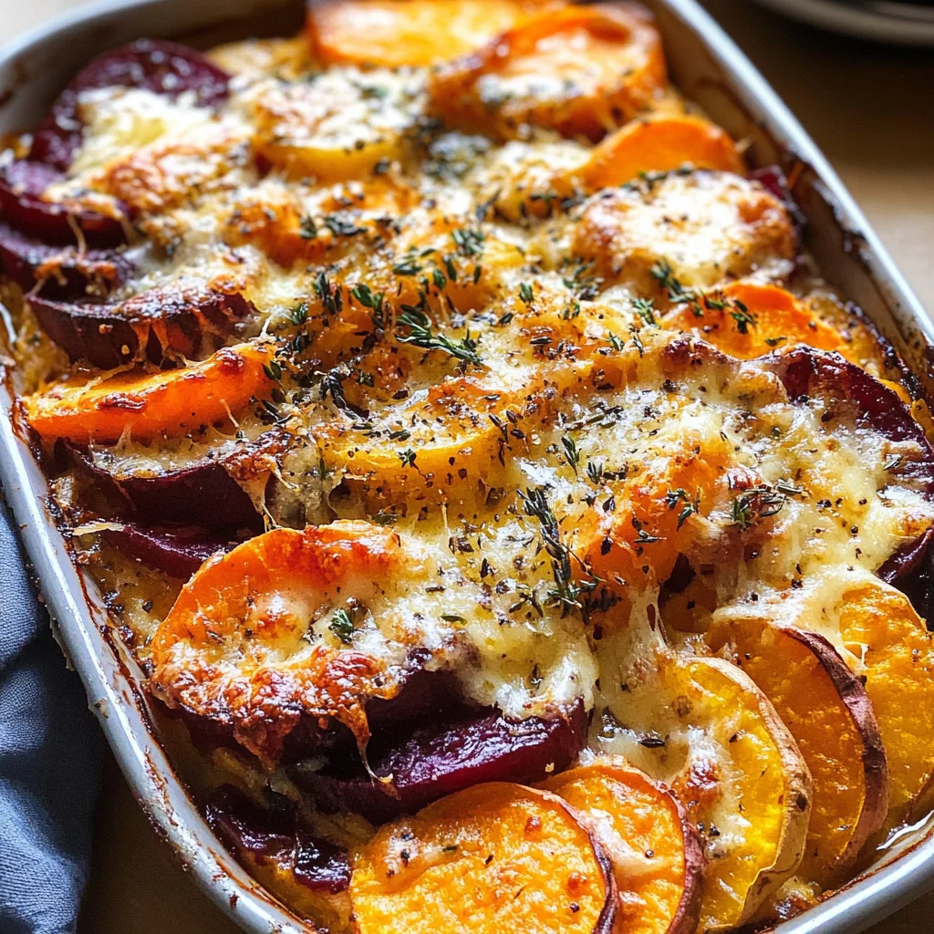 Cheesy Root Vegetable Gratin