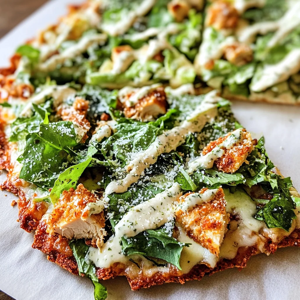 Chicken Crust Caesar Salad Pizza
