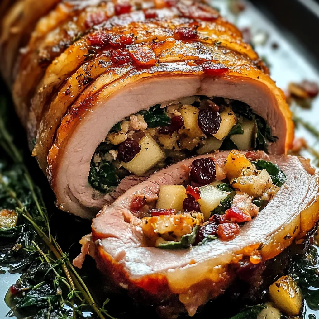Delicious Christmas Stuffed Pork Roast