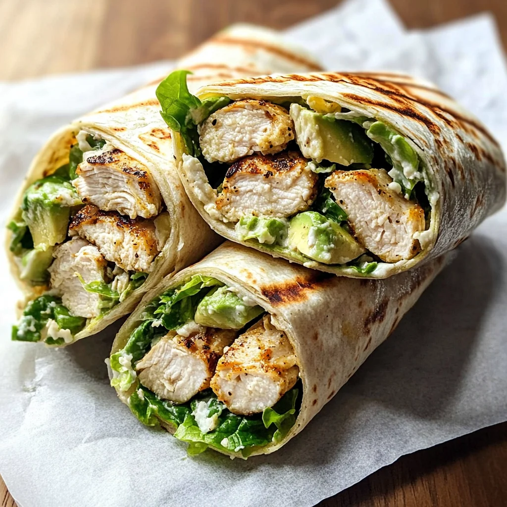 Grilled Chicken Caesar Salad Wraps