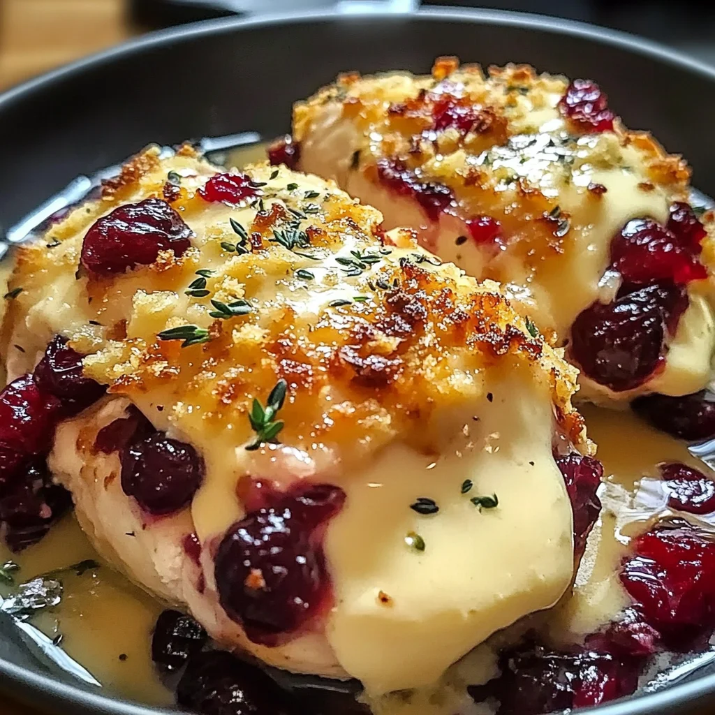 Impressive Cranberry Brie Stuffed Chicken