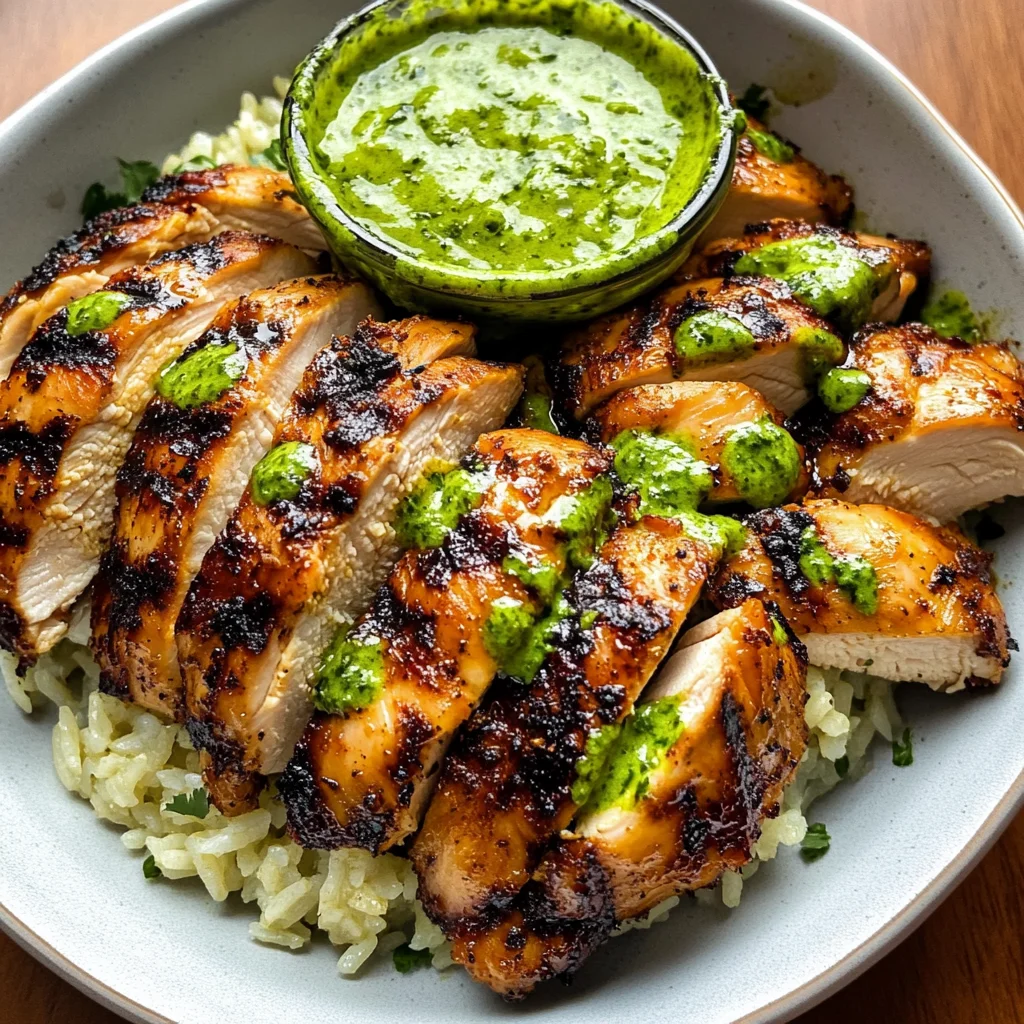 Peruvian Chicken with Aji Verde and Cilantro Rice