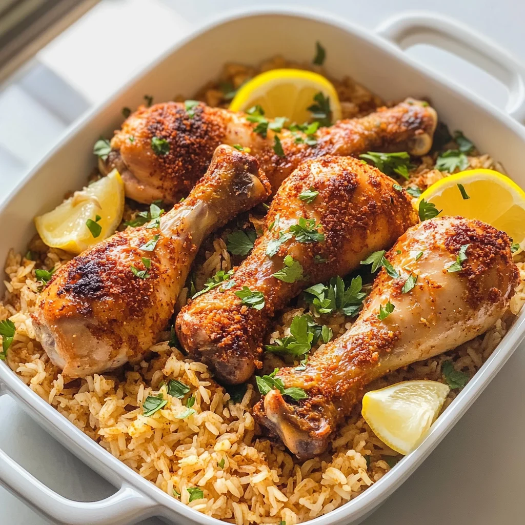 Baked Chicken Legs and Rice