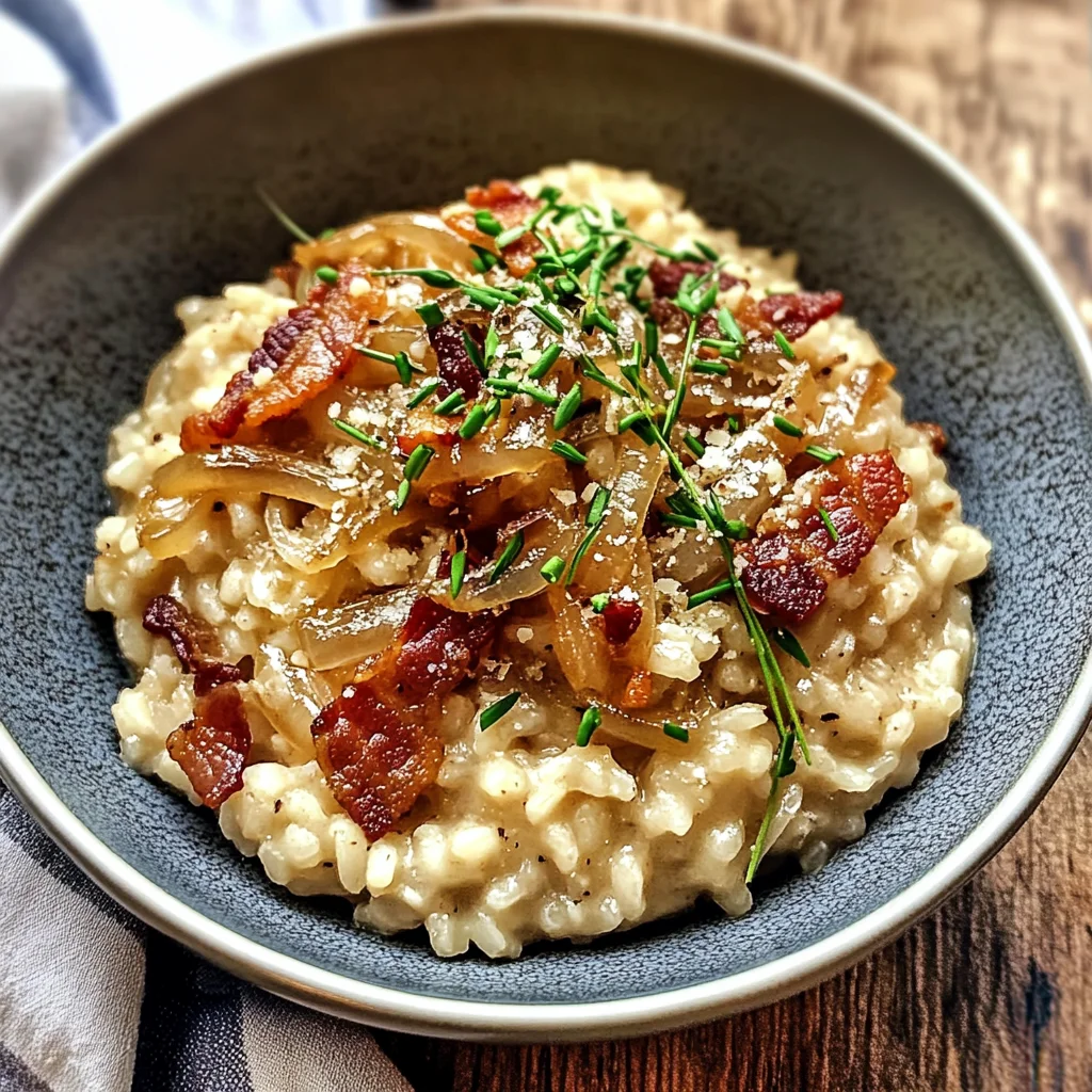 Caramelized Onion, Bacon, and Parmesan Risotto