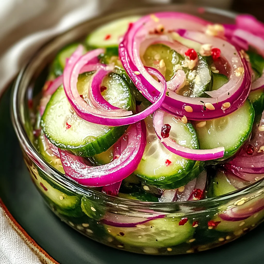 Flavorful Pickled Red Onions and Cucumbers