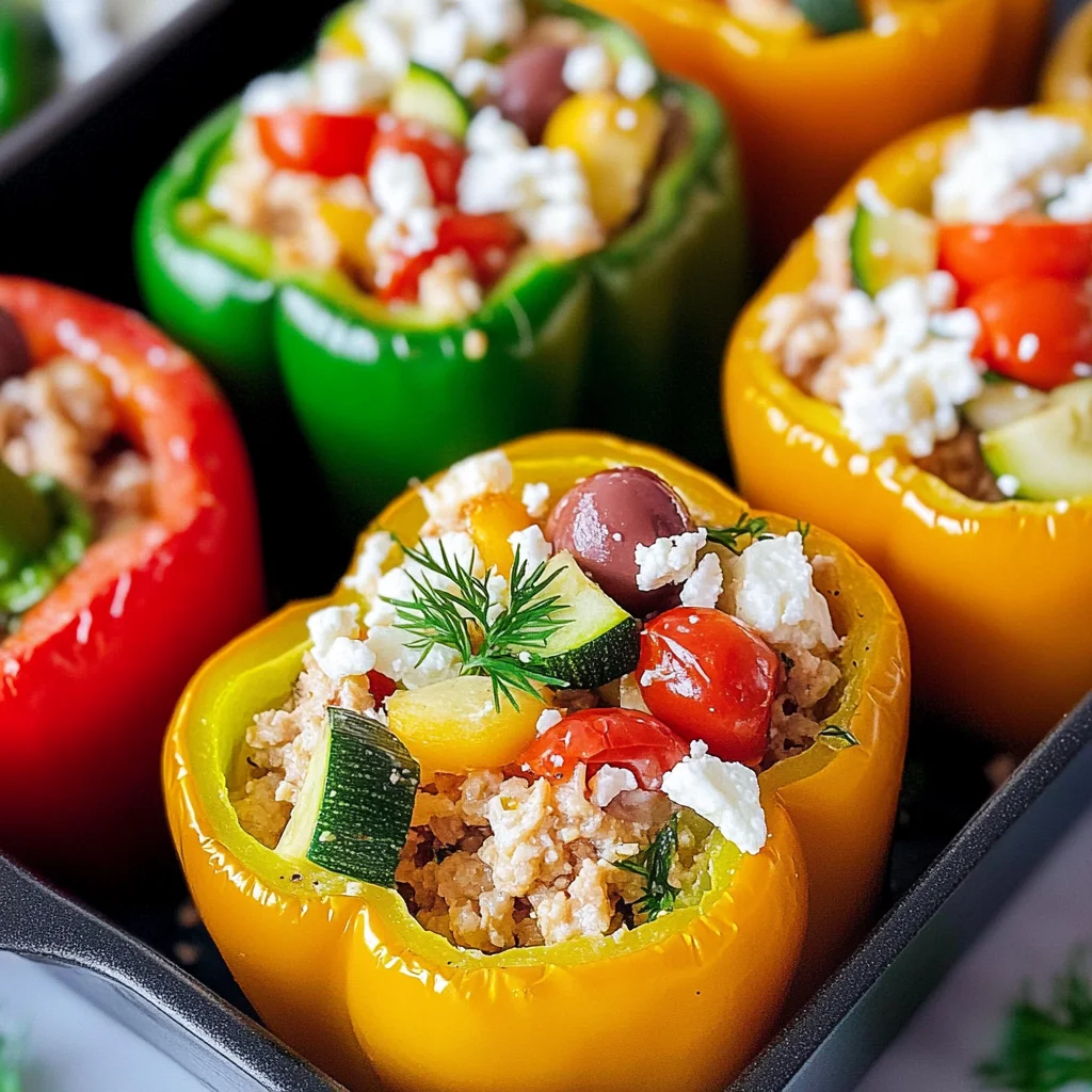 Greek Chicken Stuffed Peppers