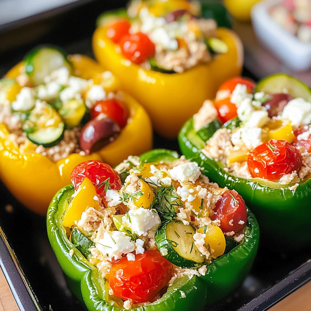 Greek Chicken Stuffed Peppers