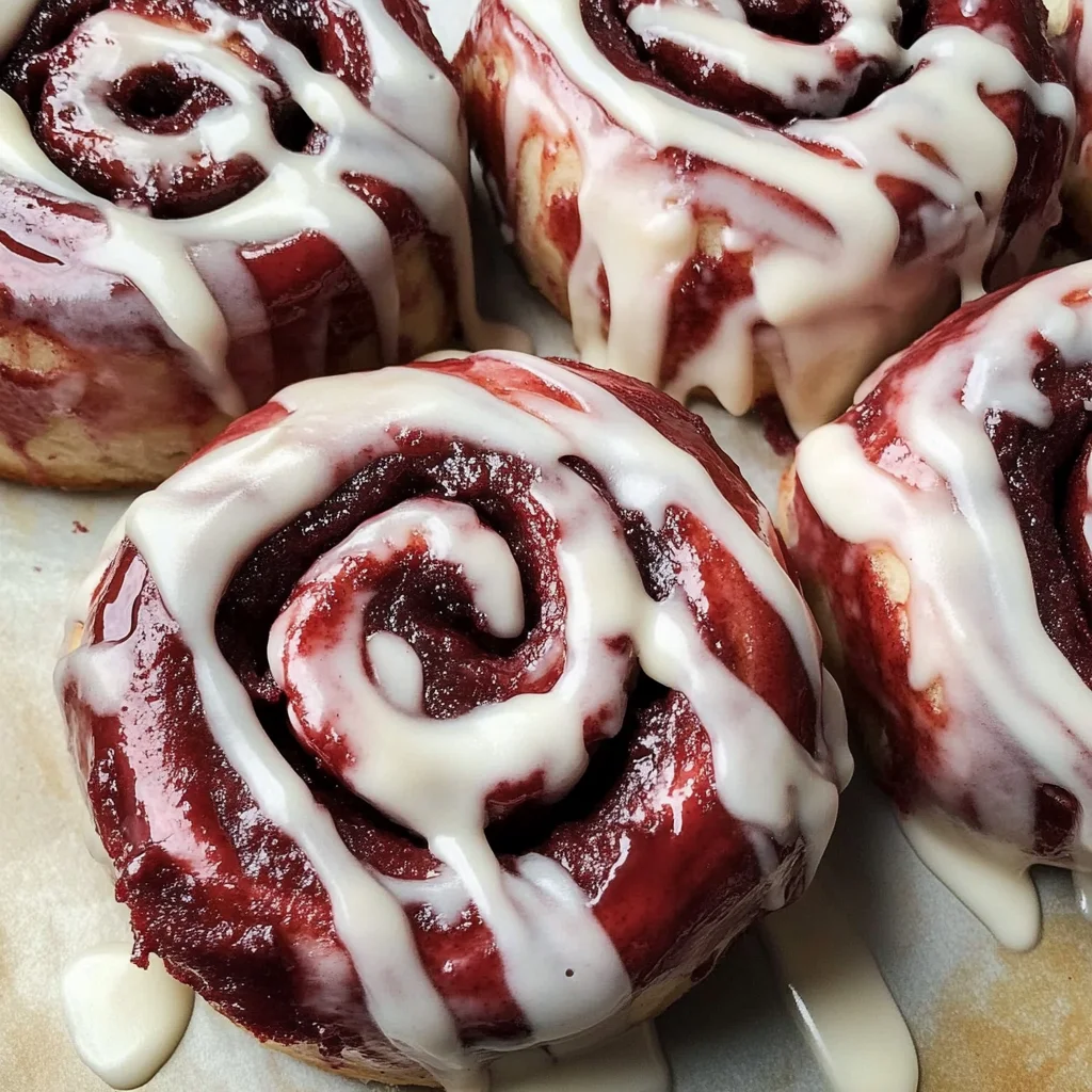 Heavenly Red Velvet Cinnamon Rolls