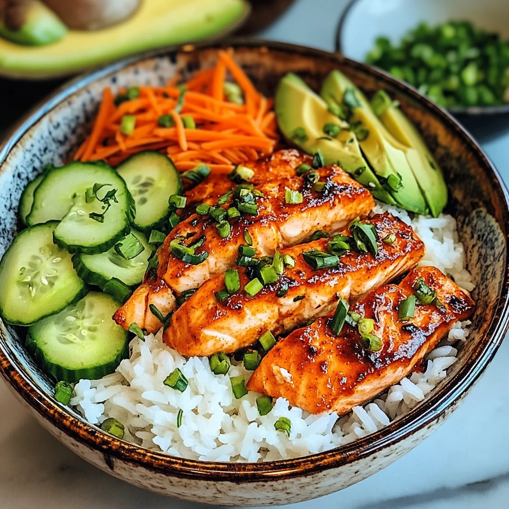 Spicy Salmon Bowls with Coconut Rice