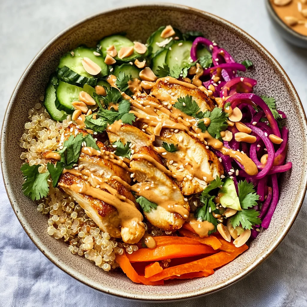Thai Peanut Chicken Buddha Bowls