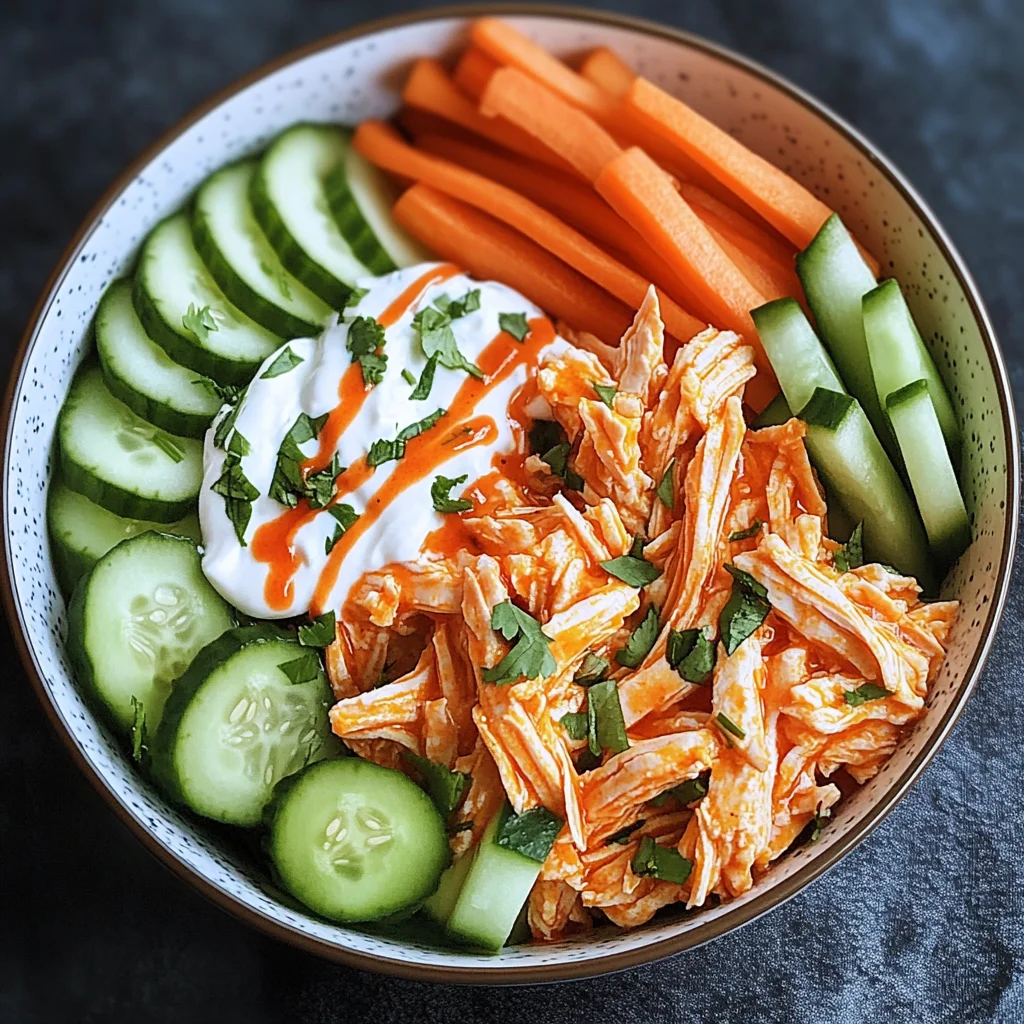 Healthy Buffalo Chicken Snack Bowl (High Protein)