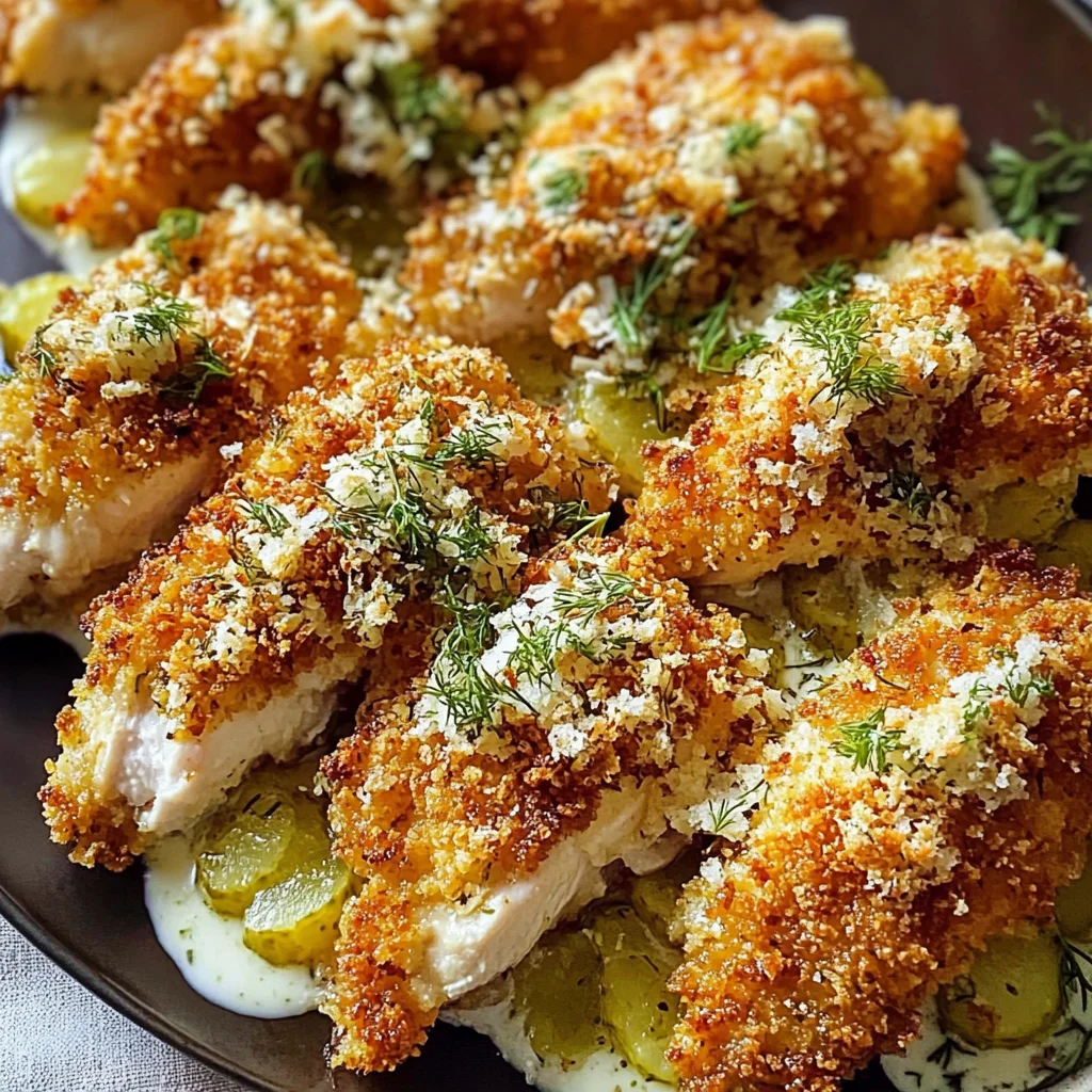 Crispy Dill Pickle Parmesan Chicken