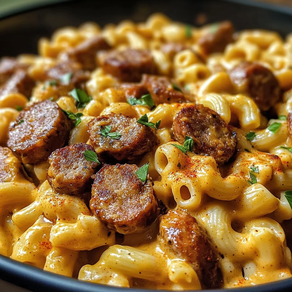 One-Pot Creamy Spicy Cajun Chicken & Sausage Mac