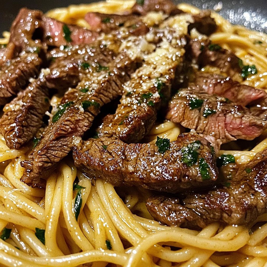 One-Pot Honey Garlic Parmesan Steak Pasta