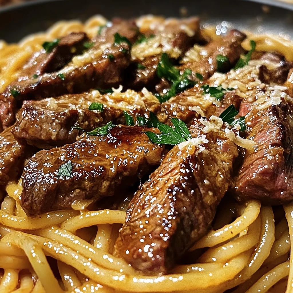 One-Pot Honey Garlic Parmesan Steak Pasta