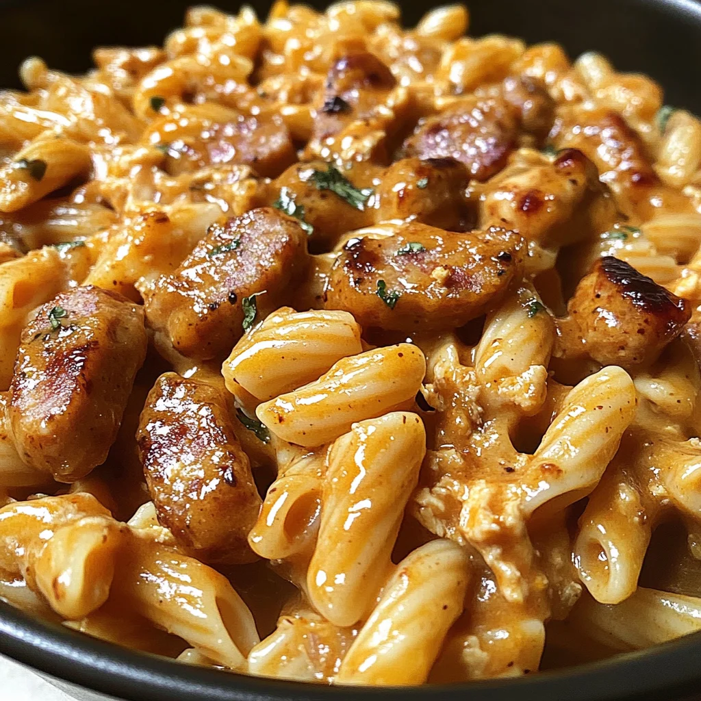 One-Pot Maple Honey BBQ Chicken & Sausage Pasta