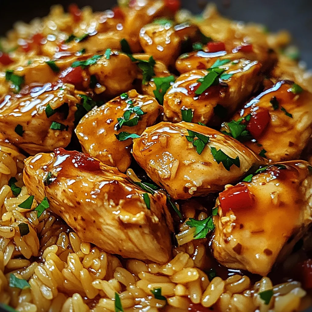 One-Pot Sassy Honey Garlic Chicken & Rice Pasta
