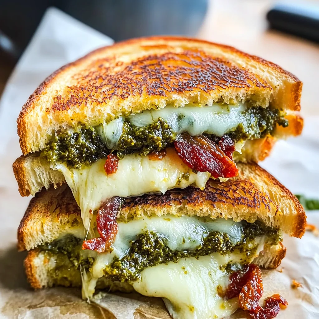 Sourdough Pesto Grilled Cheese