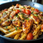 Sticky Sweet BBQ Cajun Garlic Butter Chicken Pasta Skillet